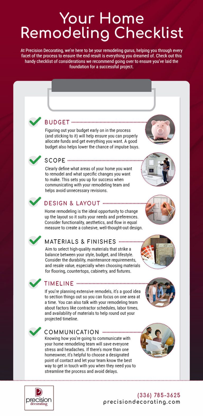 Your Home Remodeling Checklist [infographic] | Precision Decorating